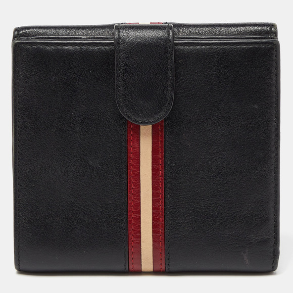 Bally | Bags | Bally Black Leather Compact Wallet | Poshmark